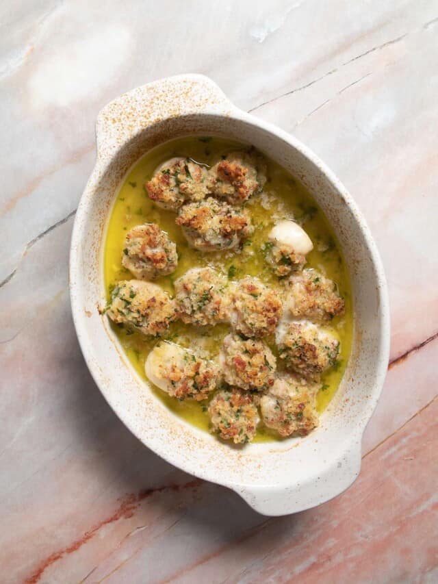 Ina's Baked Scallops Gratin Recipe With White Wine - Oh, That's Good!